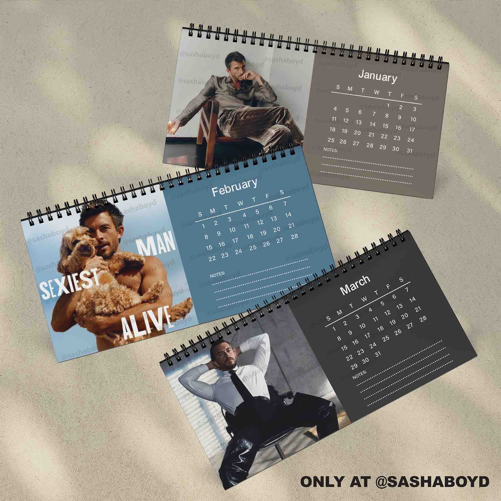 Jonathan Bailey – Desk Calendar 2026 – Zasperry